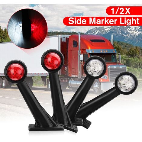 1/2x 10LED 10- 30V Red&White Auto Car Side Marker Indicator Light For ...