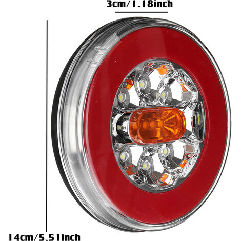 24V LED Hamburger Rear Tail Lights For Truck Lorry Van Caravan Bus Camper