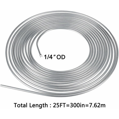 25Ft 7.62m Spool Roll 1/4 '' OD Plated Brake Brake Line Fuel Tube Kit ...