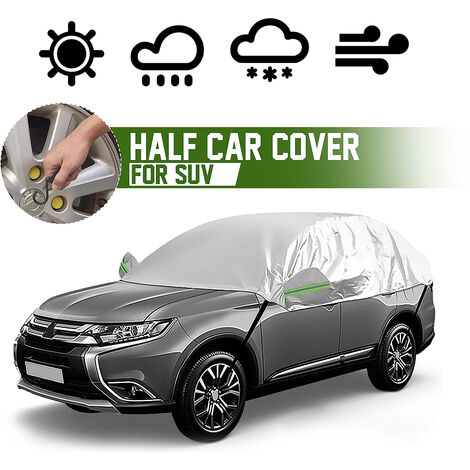 Half Body Top Roof Cover SUV Sun UV Snow Resistant Waterproof Outdoor Silver 190T
