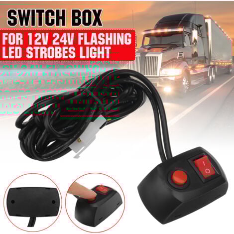 Switch Box For 12V 24V Flashing LED Strobes Light Beacons Lightbar Recovery