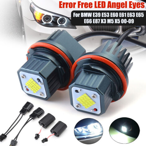 2x 80W Error Free LED Angel Eyes Halo Ring Light For BMW E39 E53 E60 E63 E65 E87