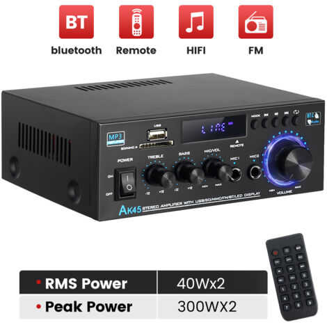 600W 2 Channel bluetooth Stereo Amplifier HIFI Audio Radio USB SD FM ...
