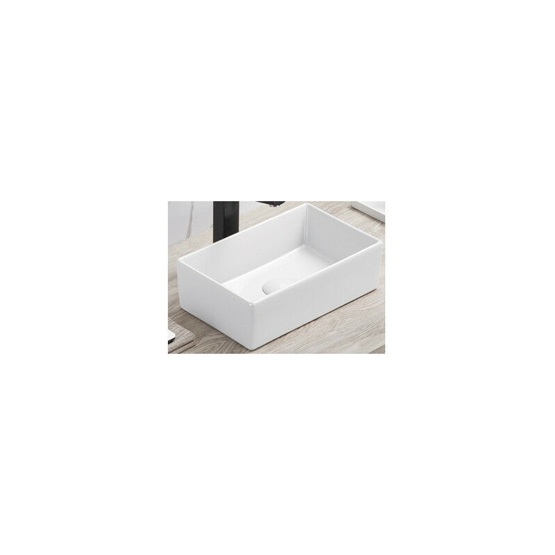 Vasque à poser en céramique blanche - L 45 x l 22 cm - Gamme Gaja ...