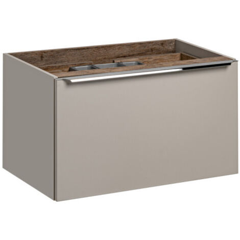 Meuble Salle de Bain 80cm avec Plateau Effet Bois Vintage - Taupe mat ...