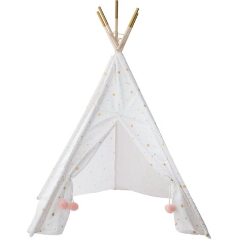 Tente de jeu tipi enfant Atmosphera lit cabane bois 130x130 h160cm ...