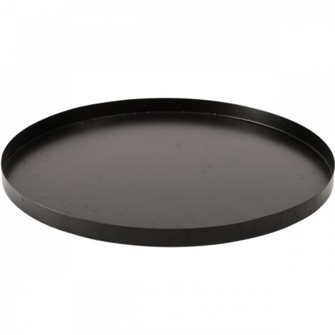 Plateau rond pour cendres - D 59,5 x H 3,2 cm - Noir - Livraison gratuite