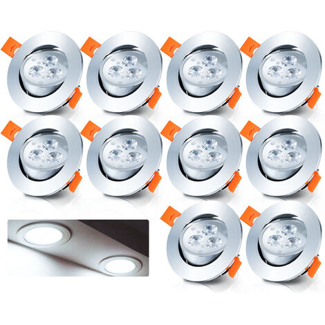 Hengda 10x Spots LED encastrables orientables. Spot encastrable 3W. Spots Encastrés.Plafonnier ...