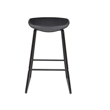 Design-Barhocker Schwarz mit Metallbeinen (2 Stk.) PEBBLE