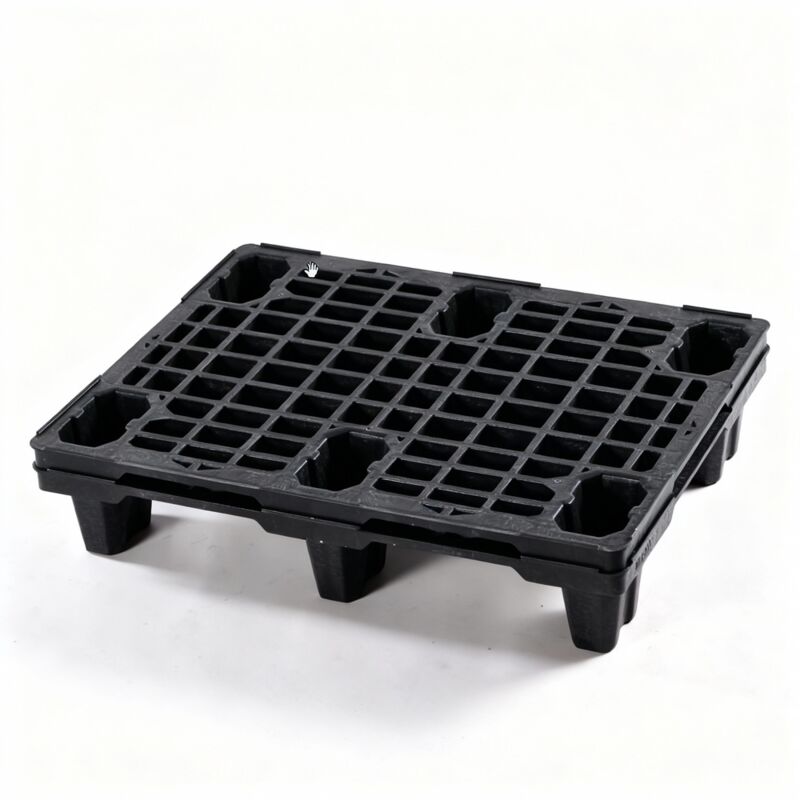 Semi palet de plástico encajable ligera con 6 pies 60 x 80