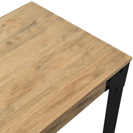 Mesa madera maciza gruesa 30mm y acero estilo Vintage Industrial ...