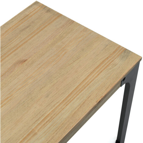 Mesa Bristol industrial 90x90x75 cm realizada en madera de pino maciza.