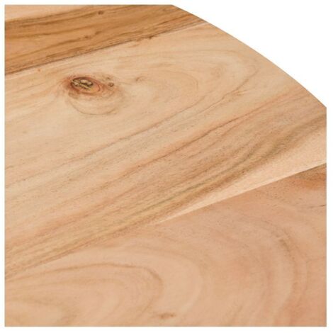 Table ronde 2 personnes en acacia et pieds en métal D80 cm - MODASA