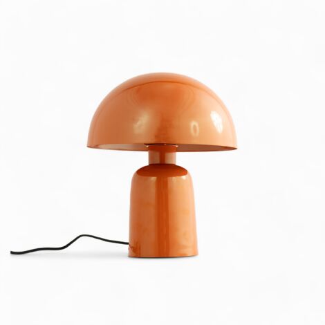 Lampe champignon en métal orange - CLARA