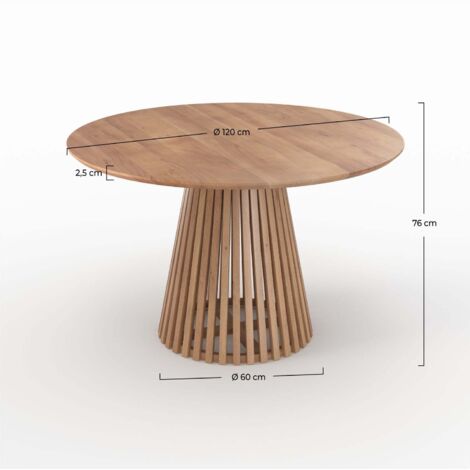Table ronde en bois d'acacia 4 personnes - KÉPÈS