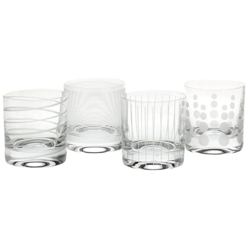 Mikasa - de verres à cocktail, 290 ml, set de 4 pièces, verre, Argent ...