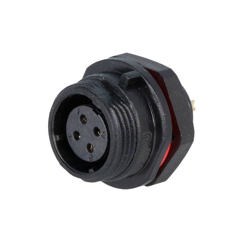 Connecteur femelle 4 broches Ip68 rond avec filetage externe Sp1312/s4
