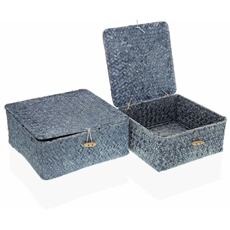 Set of baskets versa blue with seaweed lid (2 pcs)
