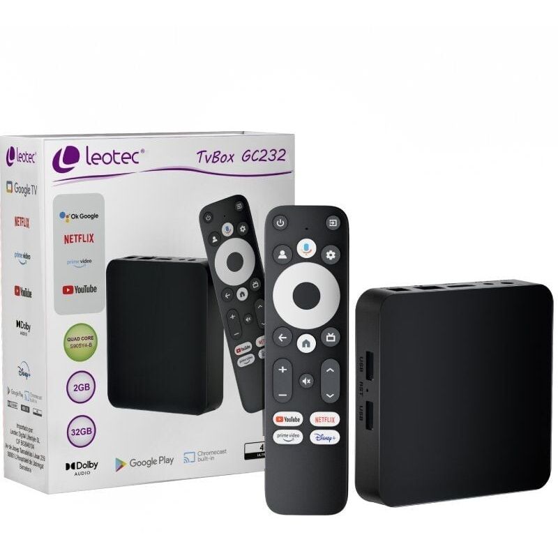 Android tv leotec tvbox 4k gc232/ 32gb