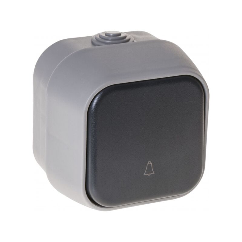 Bouton de sonnette série bert ip54 gris 7x7x5 cm