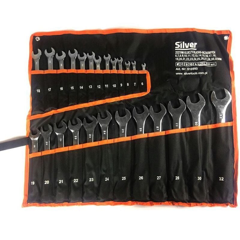 Jeu de clés mixtes Argent, 25 pièces of 6 à 32 mm, pour la mécanique et ...