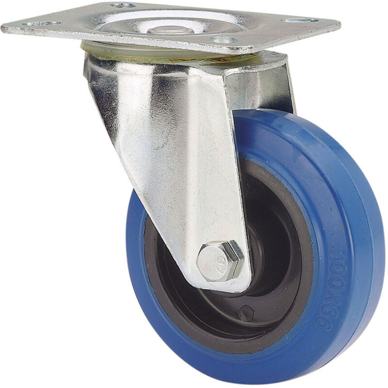 Roulette pivotante ofcaoutchouc avec plaque et axe of rouleaux, couleur ...