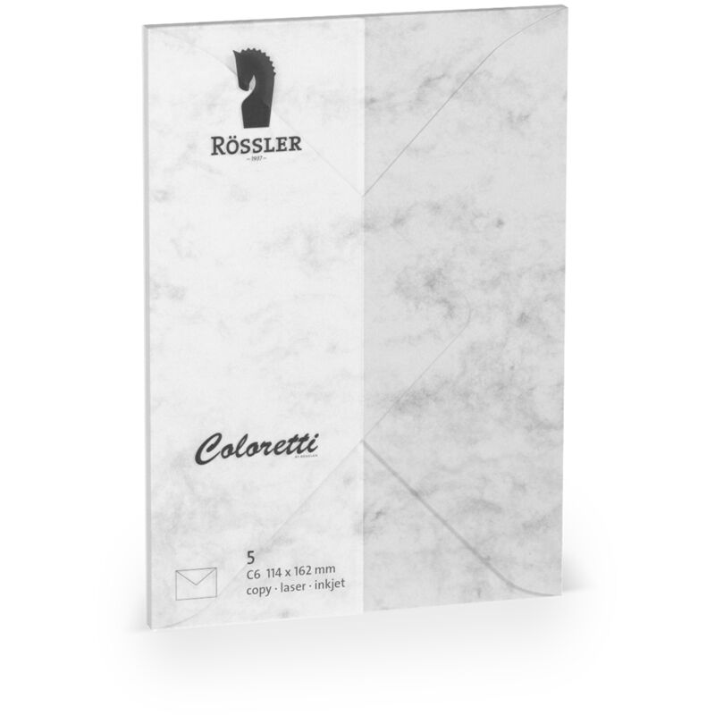 Enveloppe c6 ministro coloretti 5 unités marbre gris