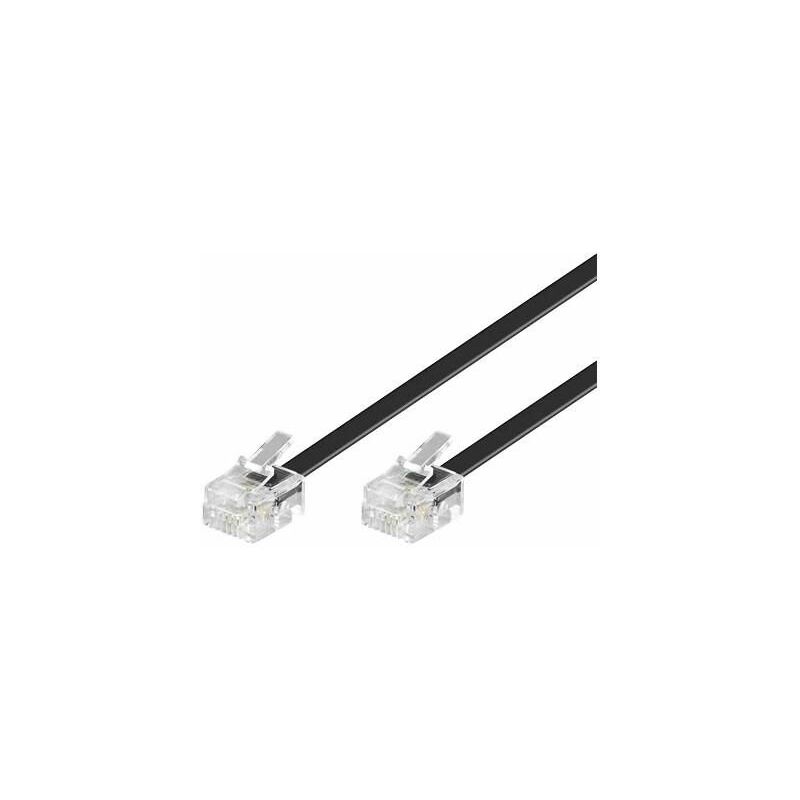 Microconnect RJ11 6P/4C, 2m Telephone Cable Black - Landline Telephone ...