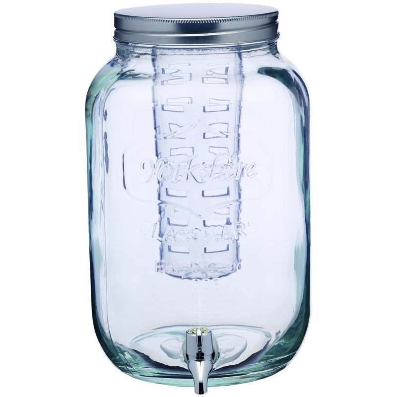Home Made Water Jar with Tap and Infuser de Water, Glass, Clear, 7.5 litres