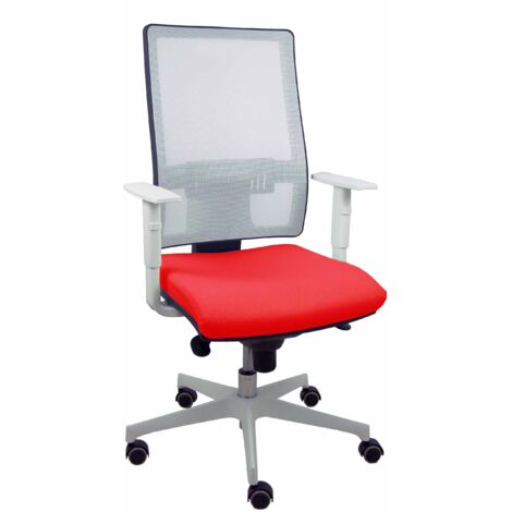 Horna synchro chair white mesh bali red white armrests white base ...