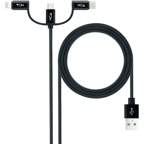 10.01.3200 Cable 3en1 Nanocable USB-A 2.0 vers Micro USB, Type C ...