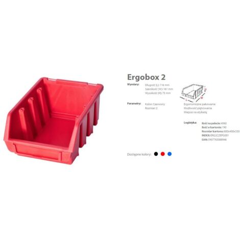 Patrol Group Ergo Box Nou Boîtes Boîtes empilables, rouge, ERG2CZEPG001