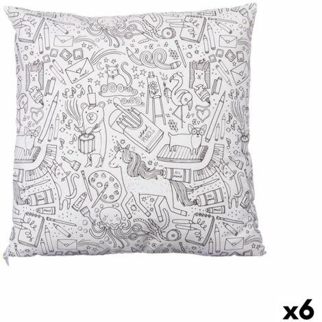 Coussin de peinture White Black 43 x 13 x 43 cm Coussin de peinture (6 ...