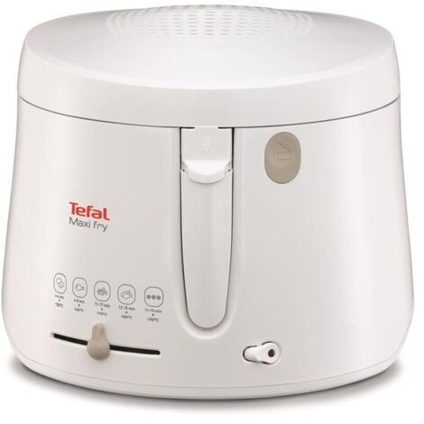 Tefal Maxi Fry FF1001 Friteuse, 1900 W, 1.2 Kilos, Acier inoxydable, Blanc