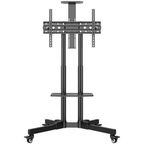 UNYKAch Support TV mobile avec 2 étagères et hauteur réglable pour ...