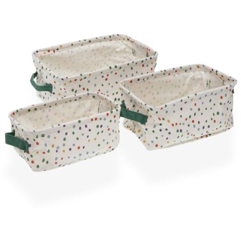 Set of baskets versa dotty textile 18 x 14 x 28 cm