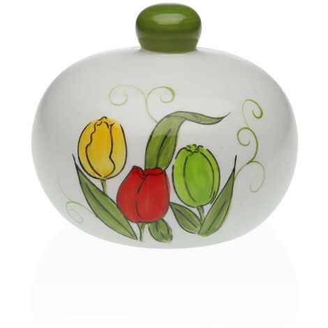 Porte-évier versa céramique dolomite 11 x 10 x 11,5 cm fleurs de tulipe