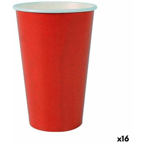 Set of cups algon jetable red cardboard 7 pieces 450 ml (16 pieces)