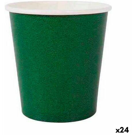 Set of cups algon jetable green cardboard 20 pieces 120 ml (24 pieces)