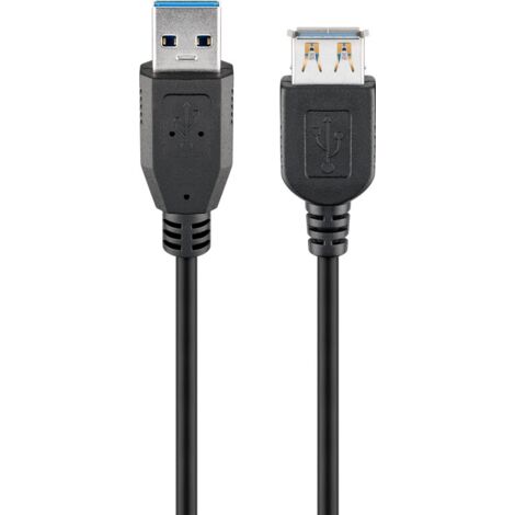 Câble de Rallonge USB 3.0, 2 m, noir, fiche USB 3.0 (type A) prise USB ...