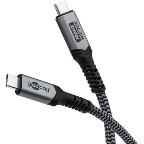 74213 Goobay Câble Textile USB4 Type C (M/M) - Power Delivery - 1.8 m ...