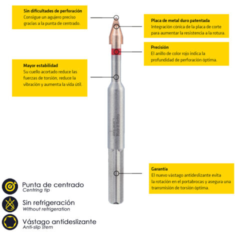 Foret carrelage gres cerame ALPEN C PROTECTOR D.8mm perçage à sec 2 ...