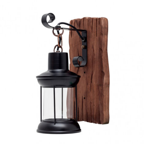 Applique rustique finca 1xe27 noir 30x22x22 cm