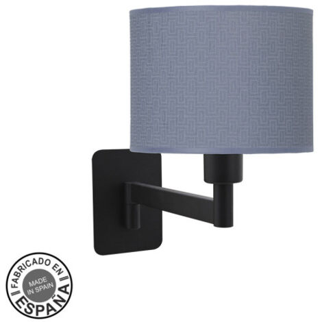 Applique Moda Bleu avec abat-jour design textile luminaire chic 1 feu ...
