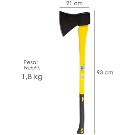 Hacha Con Mango Fibra Vidrio 1800 Gramos.