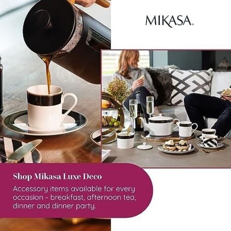 Mikasa Luxe Deco Set de Tea Cup and Saucer de Tea in Porcelain, 2x de ...