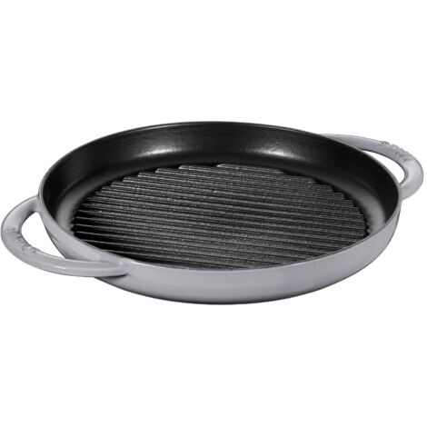 Staub Pure Grille ronde à double poignée, fonte, gris graphite, 25 cm