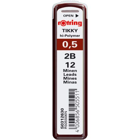 Rotring refills de Mines pour porte-mines - 2 x 12 mines, 0.5 mm HB 0.50 mm