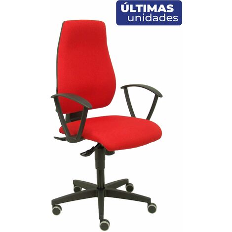 Chaise Leganiel synchro tissu rouge bras fixes