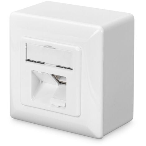 Prise murale digitus cat6 cat6 2xrj45 8p8c lsa surface white.